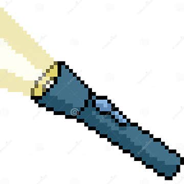 Vector Pixel Art Flashlight Stock Vector - Illustration of icon, night ...