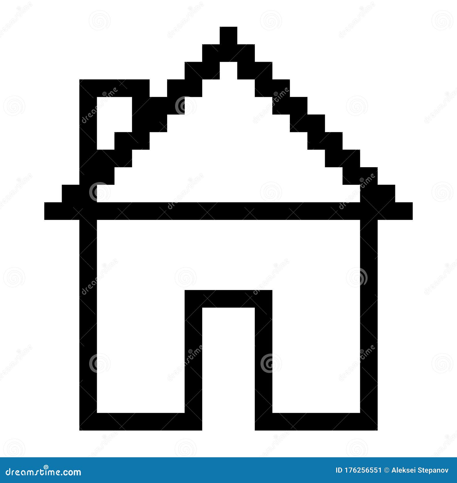 Vector Pixel Art Flat Icon House Building Symbol Stock Illustration ...