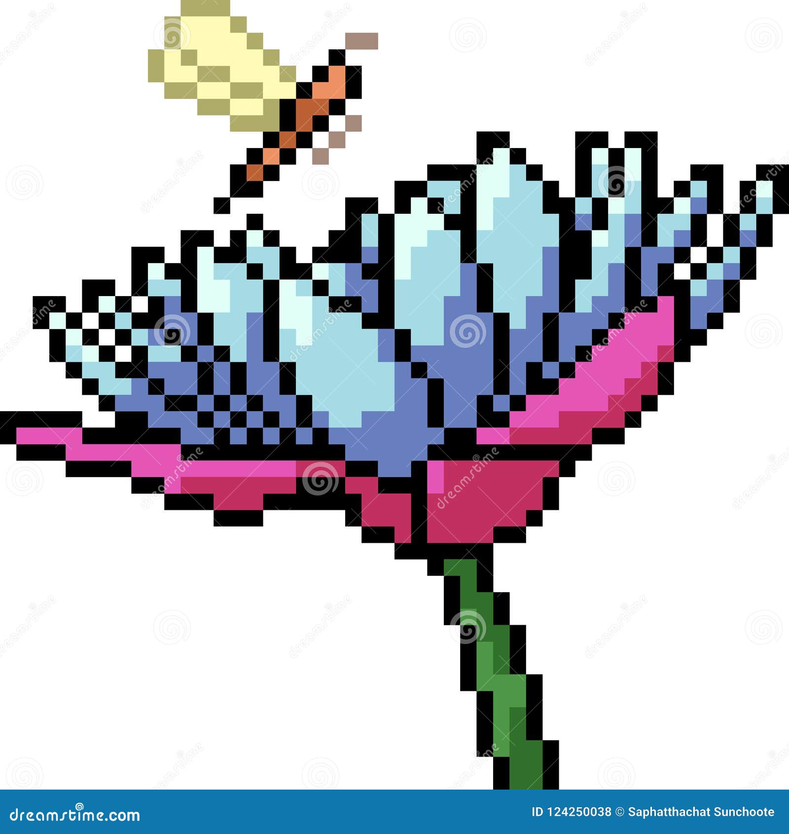Vector Pixel Art Flower Bloom Stock Vector - Illustration of flower ...