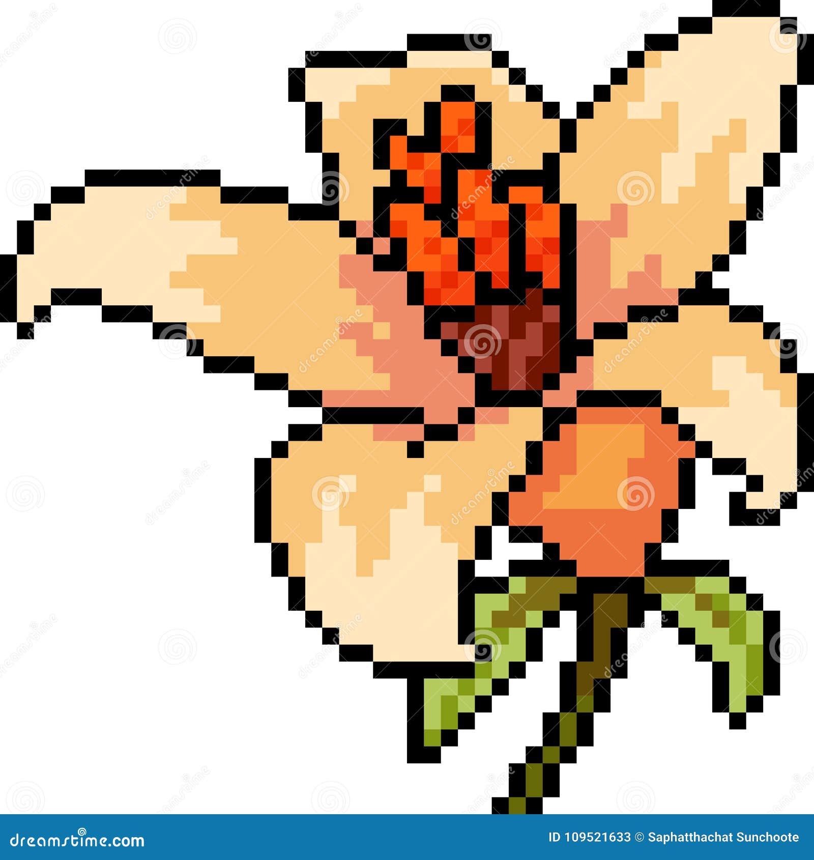 Vector Pixel Art Flower Bloom Stock Vector - Illustration of cartoon ...