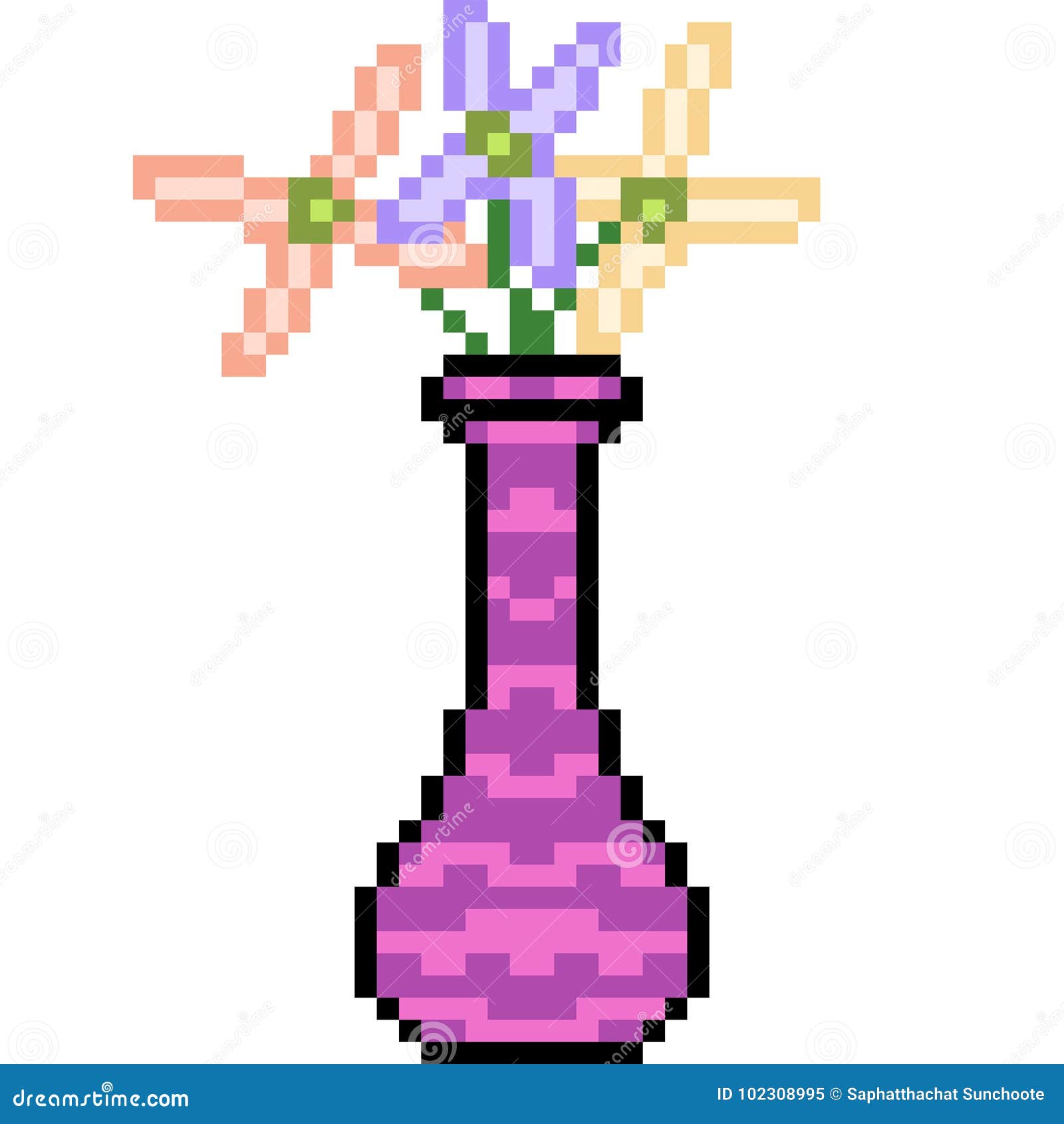 Vector Pixel Art Flower Pot Stock Vector - Illustration of pixel ...