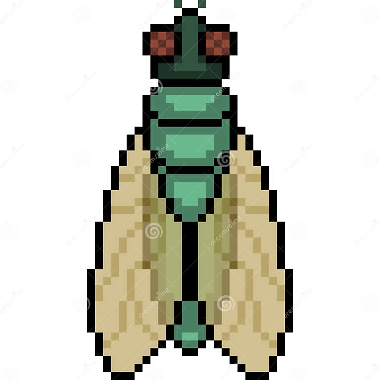 Vector pixel art fly stock vector. Illustration of animal - 117929549