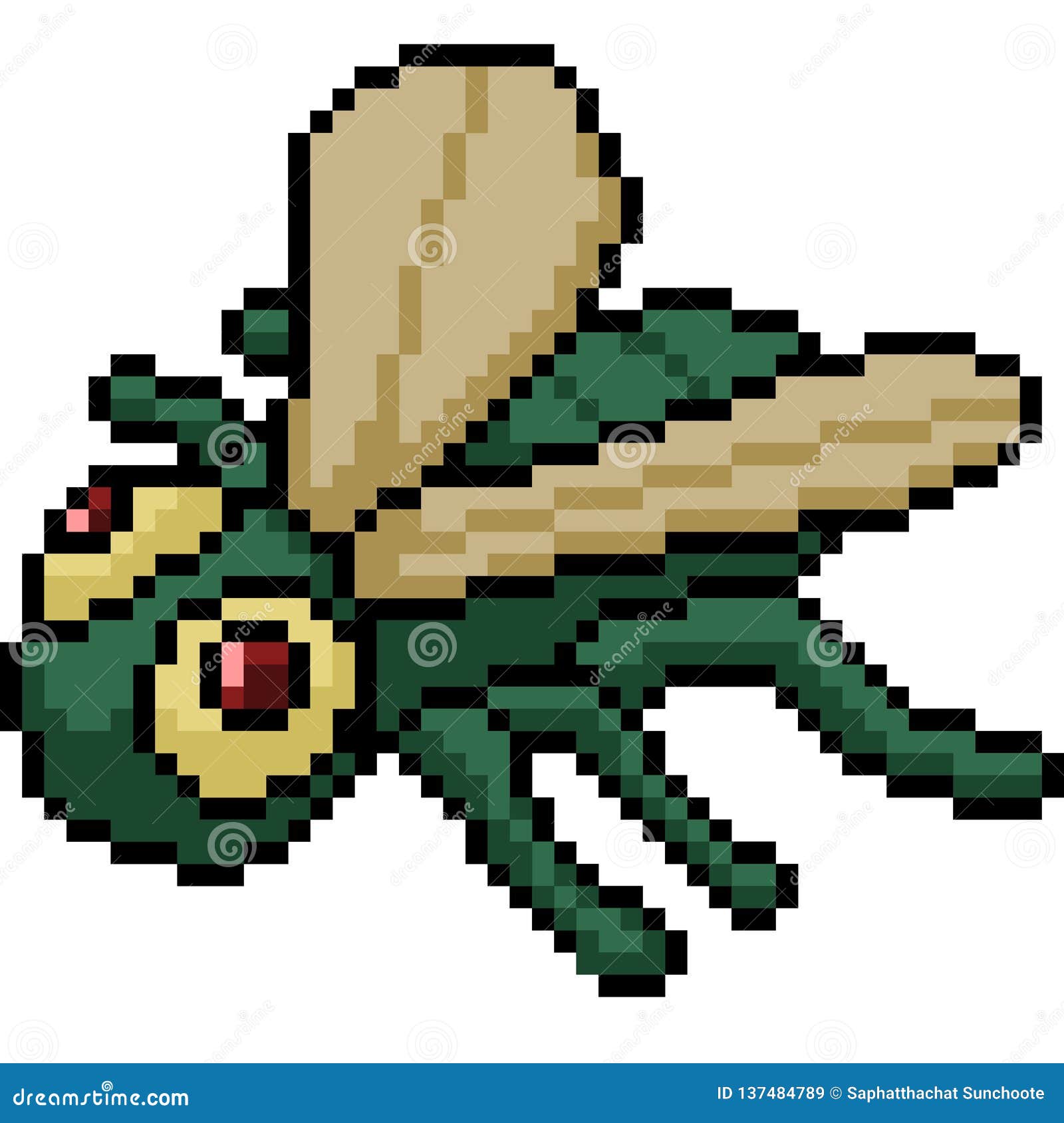 Vector pixel art fly stock vector. Illustration of white - 137484789