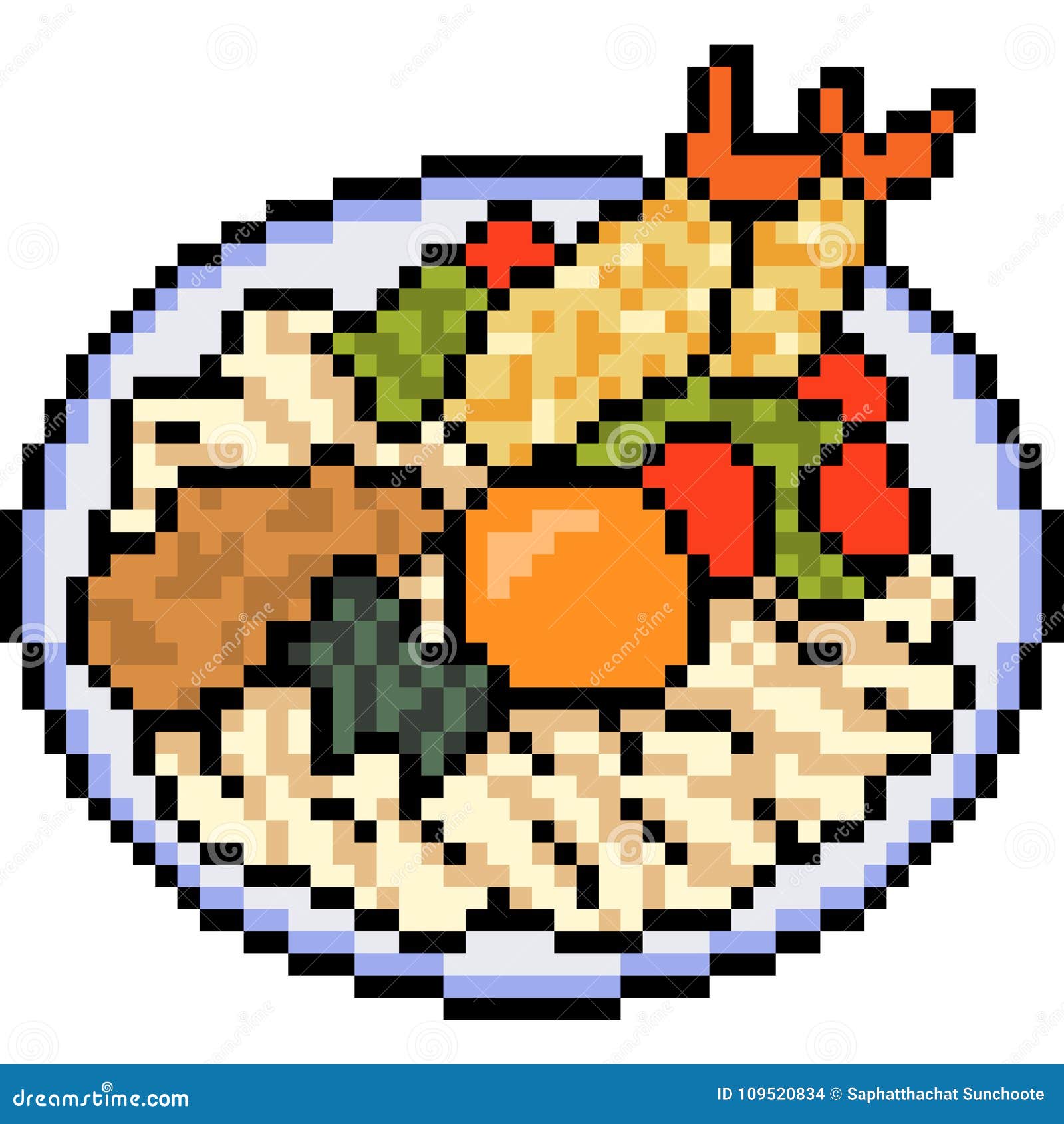 Vector pixel art food stock vector. Illustration of cartoon - 109520834