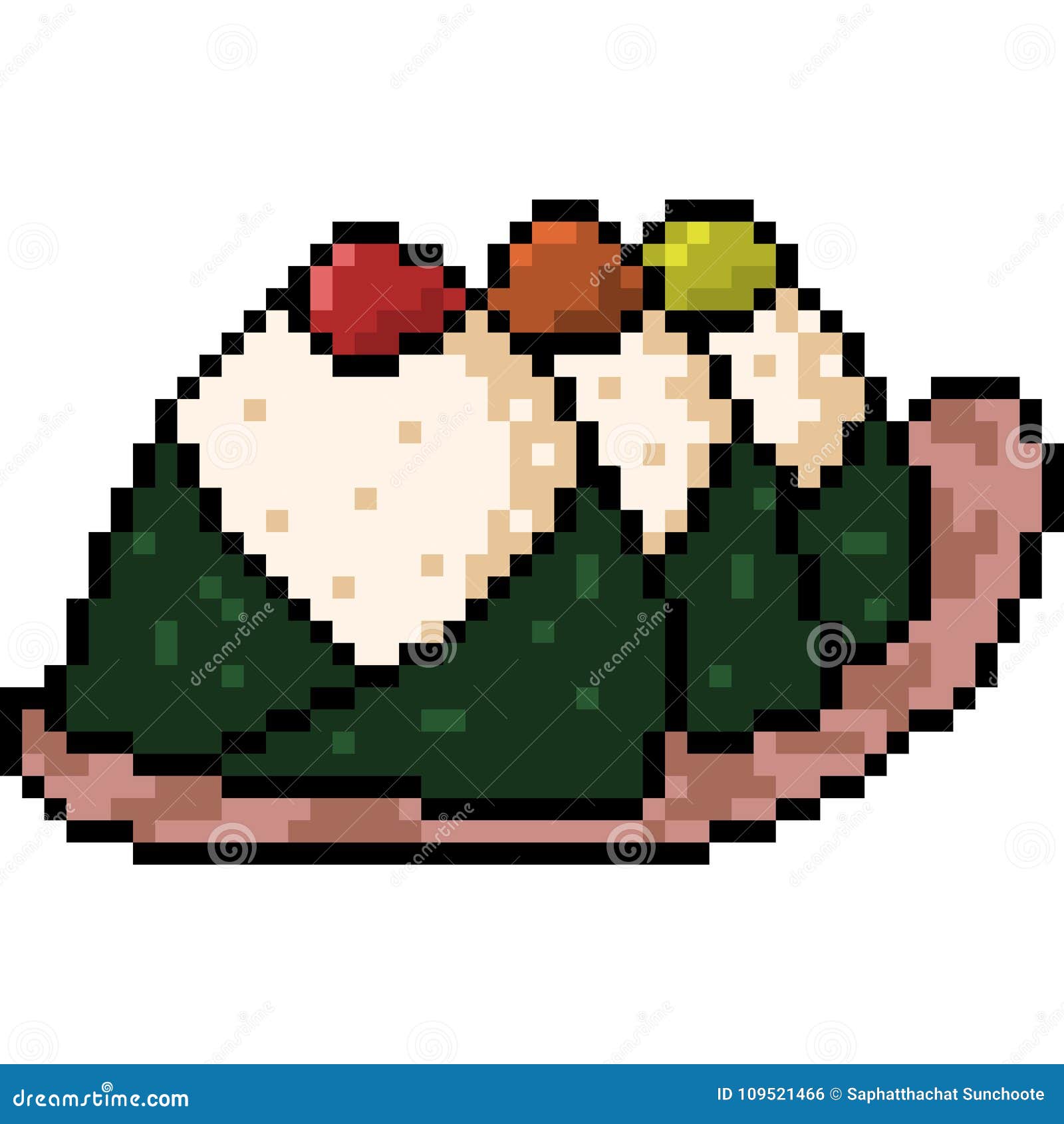 Vector Pixel Art Food Onigiri Stock Vector - Illustration of pixel ...