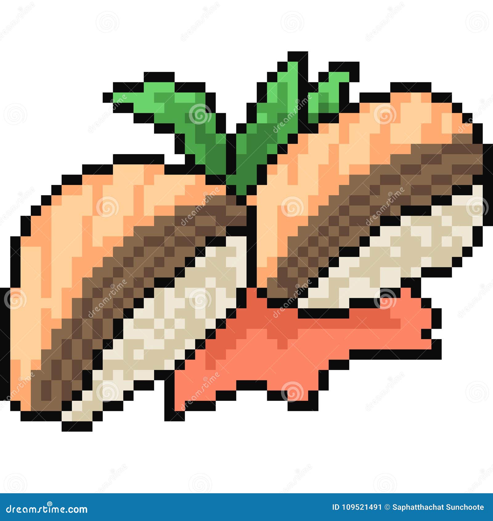 Vector Pixel Art Food Sushi Stock Vector - Illustration of rice ...