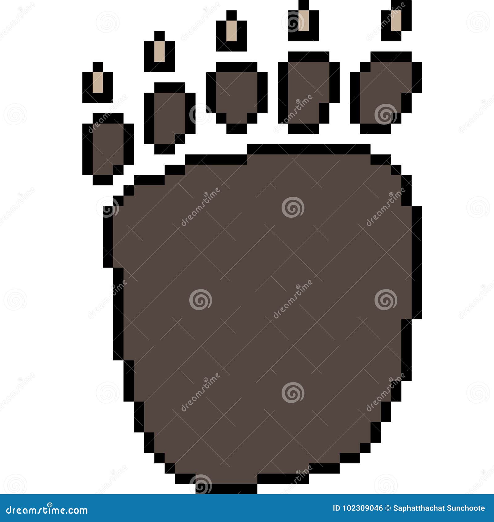 Vector pixel art footprint stock vector. Illustration of icon - 102309046