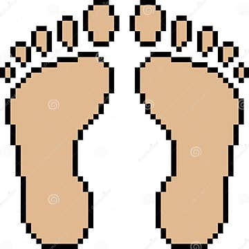 Vector pixel art footprint stock vector. Illustration of symmetry ...