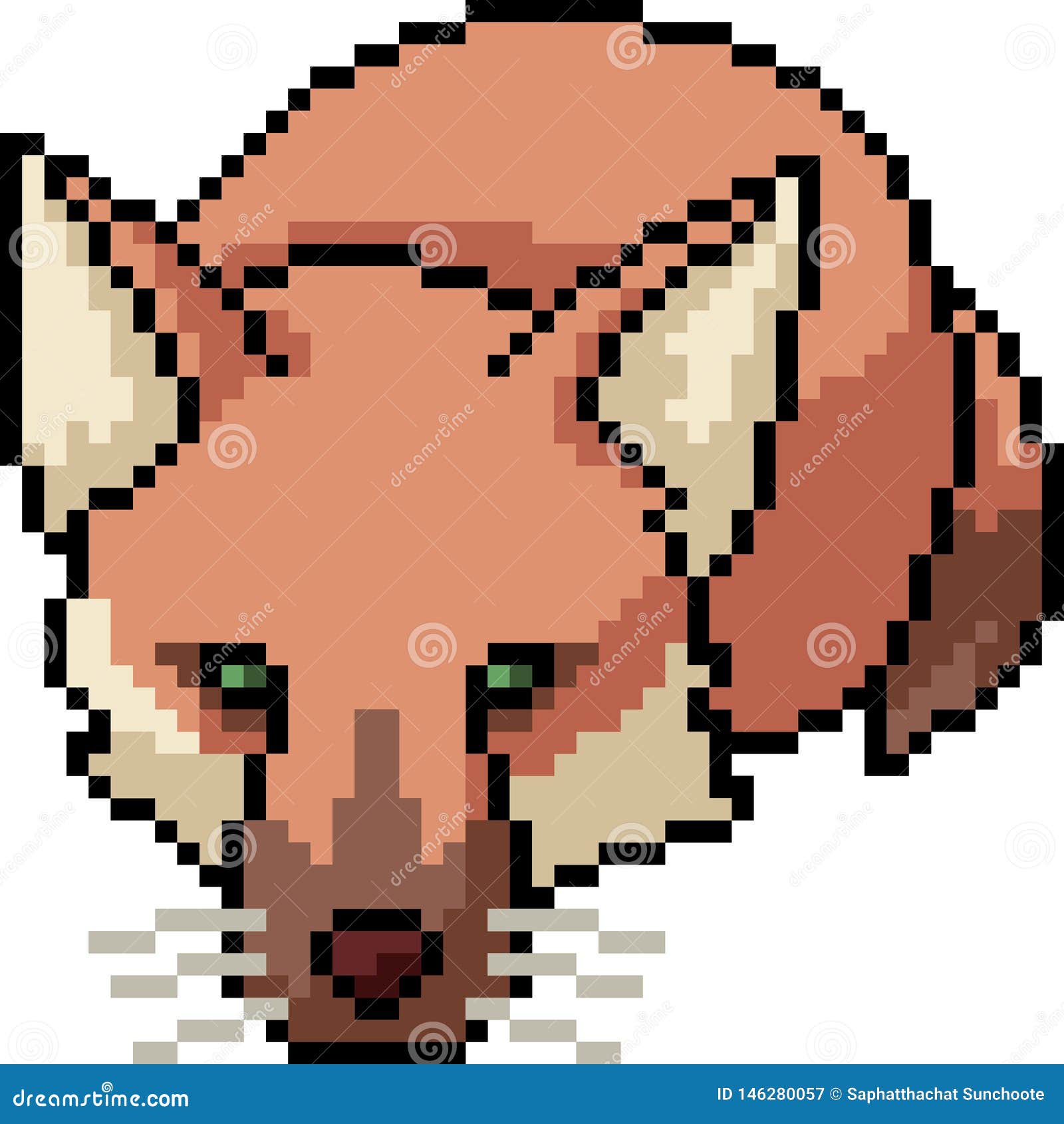 Vector pixel art fox stock vector. Illustration of cartoon - 146280057