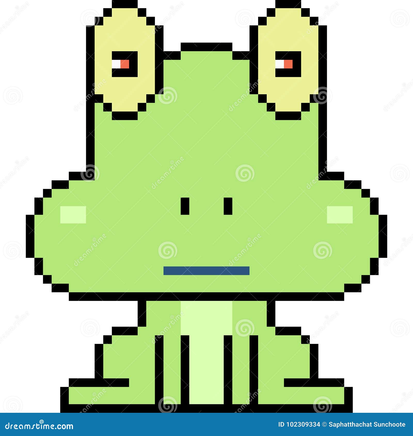Vector pixel art frog stock vector. Illustration of front - 102309334
