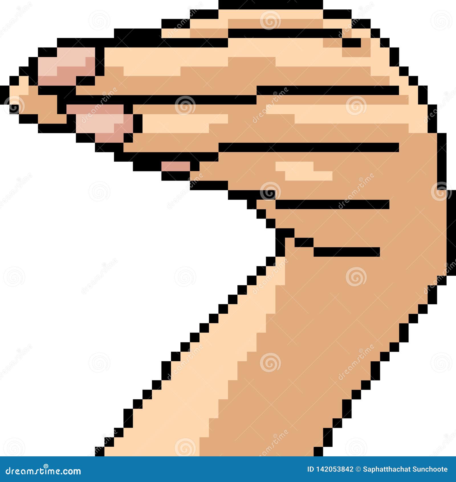 Vector Pixel Art Funny Hand Gesture Stock Vector - Illustration of cute ...
