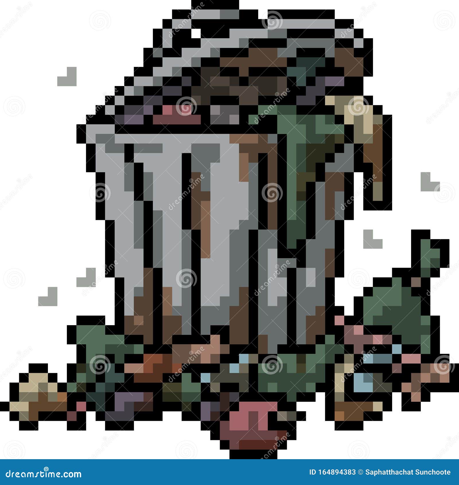 Vector Pixel Art Garbage Can Stock Vector - Illustration of white ... Vector Pixel Art Garbage Can Stock Vector - Illustration of white ...