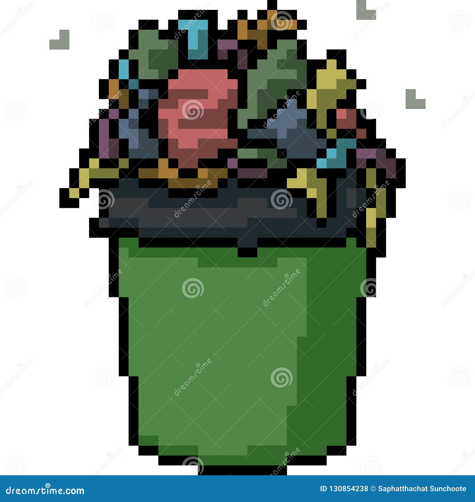 Vector pixel art garbage stock vector. Illustration of slum - 130854238