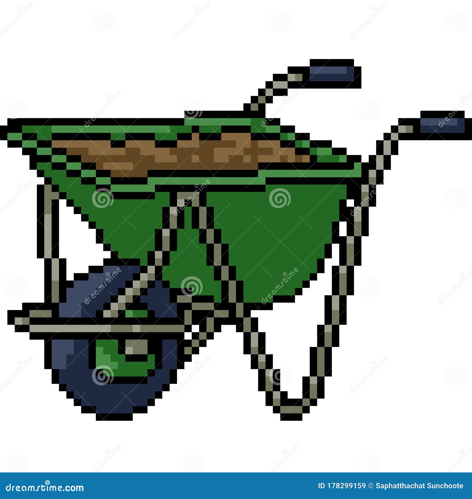 Vector Pixel Art Garden Cart Stock Vector - Illustration of icon ...