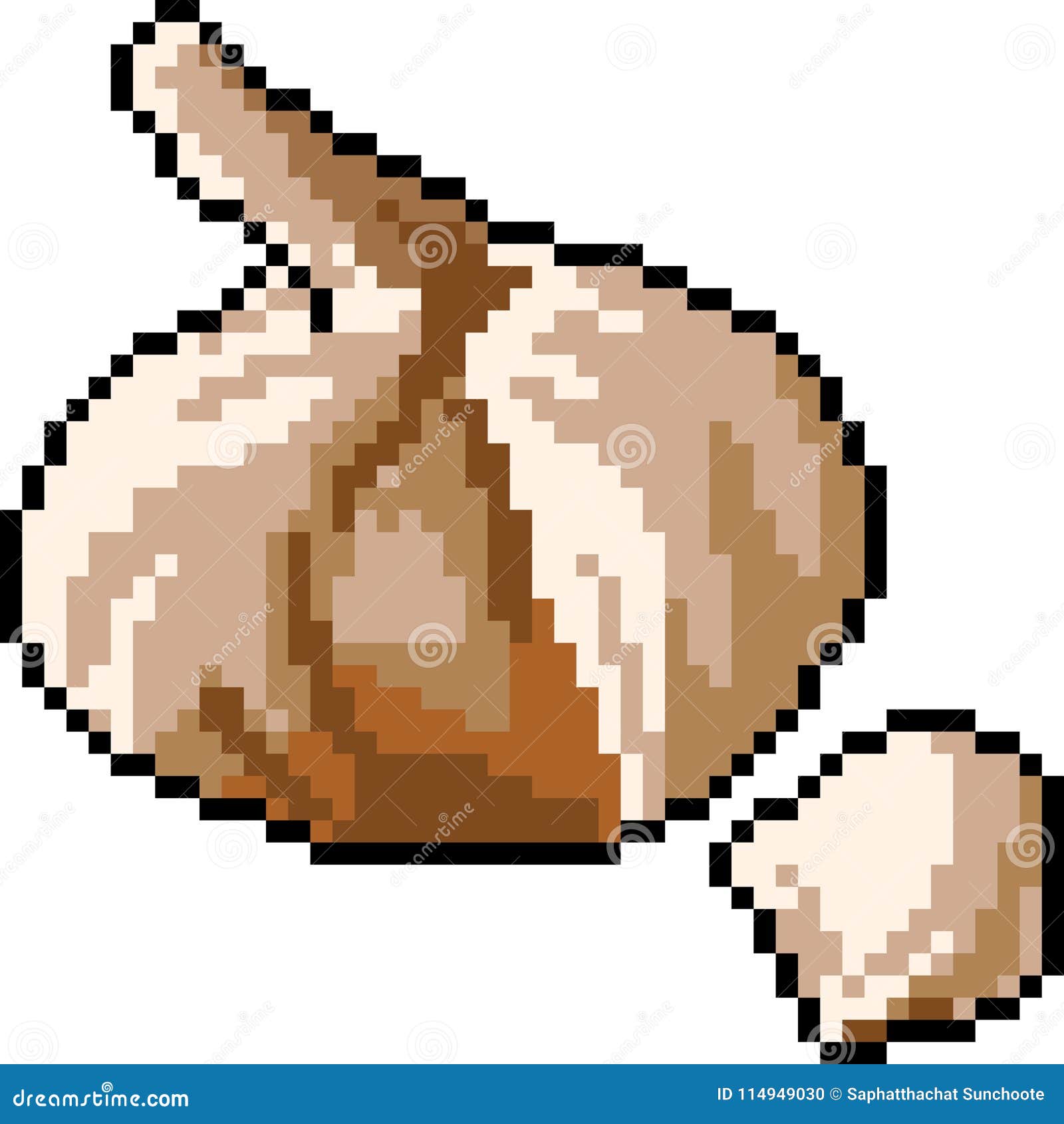 Garlic Pixel Art. Vegetable Pixelated. Old Game Graphics. 8 Bit Vector ...