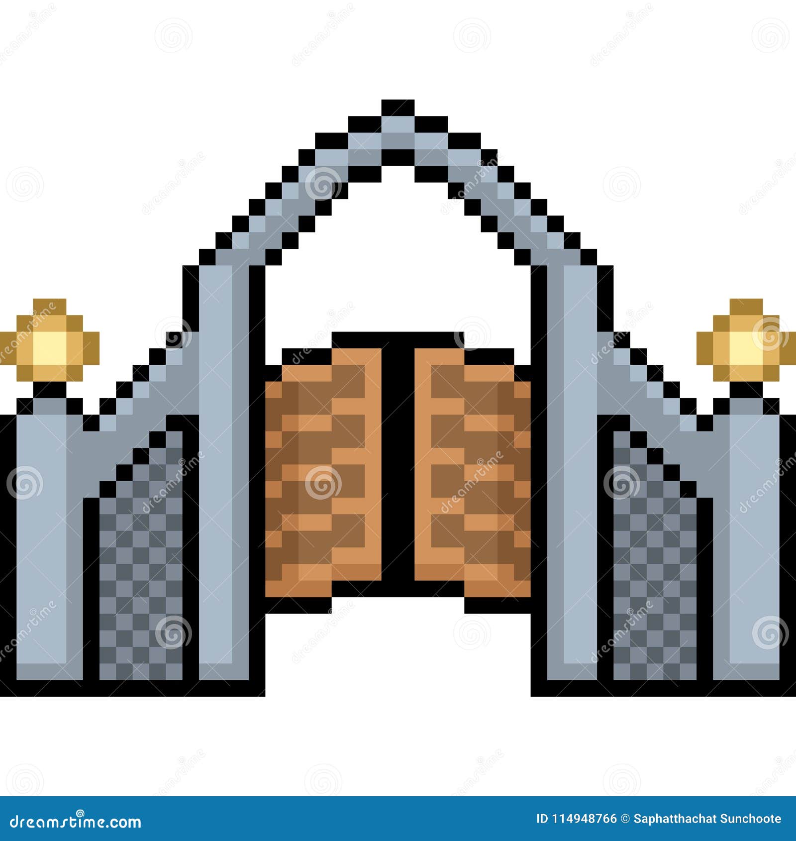 Vector pixel art gate stock vector. Illustration of gate - 114948766
