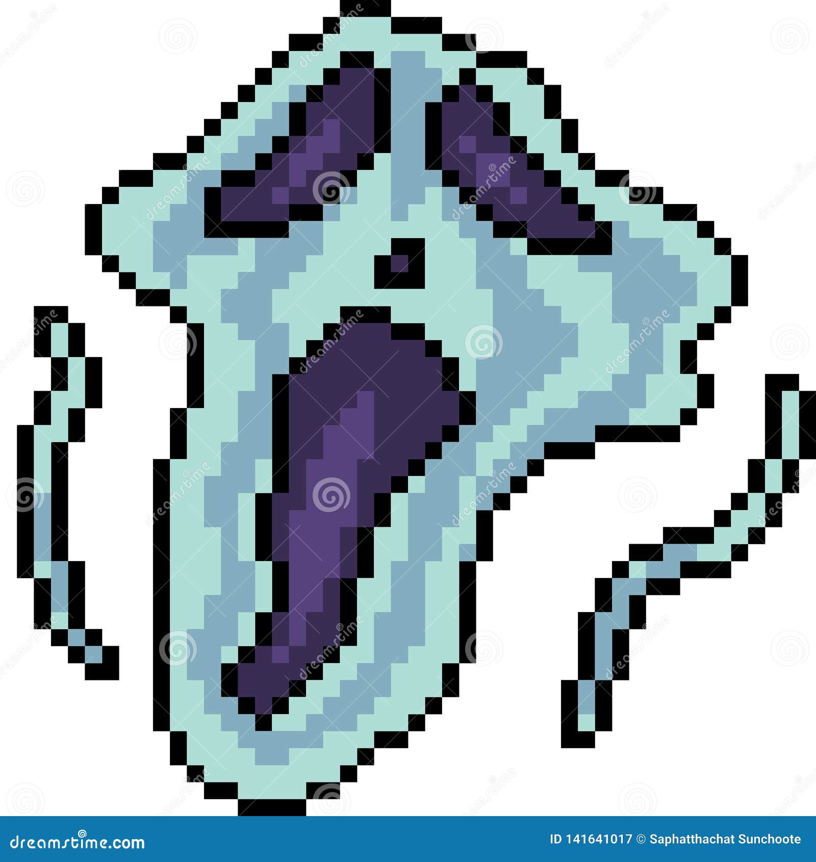 Vector Pixel Art Ghost Face Stock Vector - Illustration of demon ...