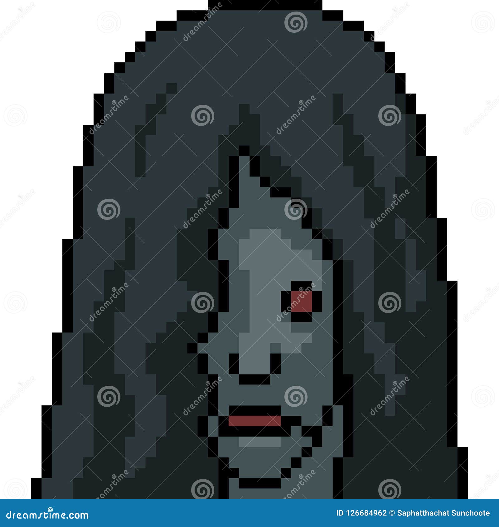 Vector Pixel Art Ghost Girl Stock Vector - Illustration of evil, girl ...