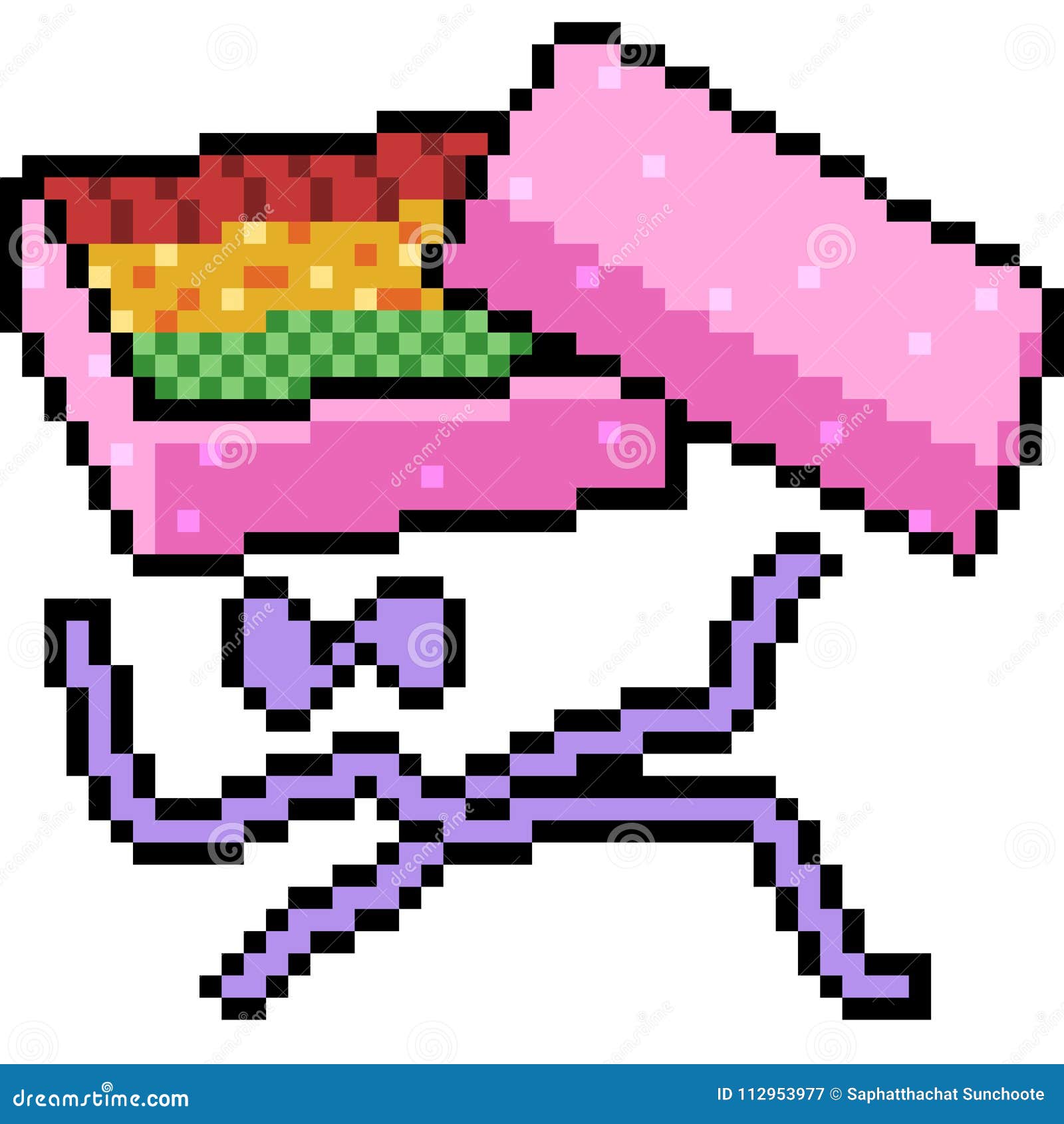 Vector Pixel Art Gift Box Present Open Stock Vector - Illustration of ...