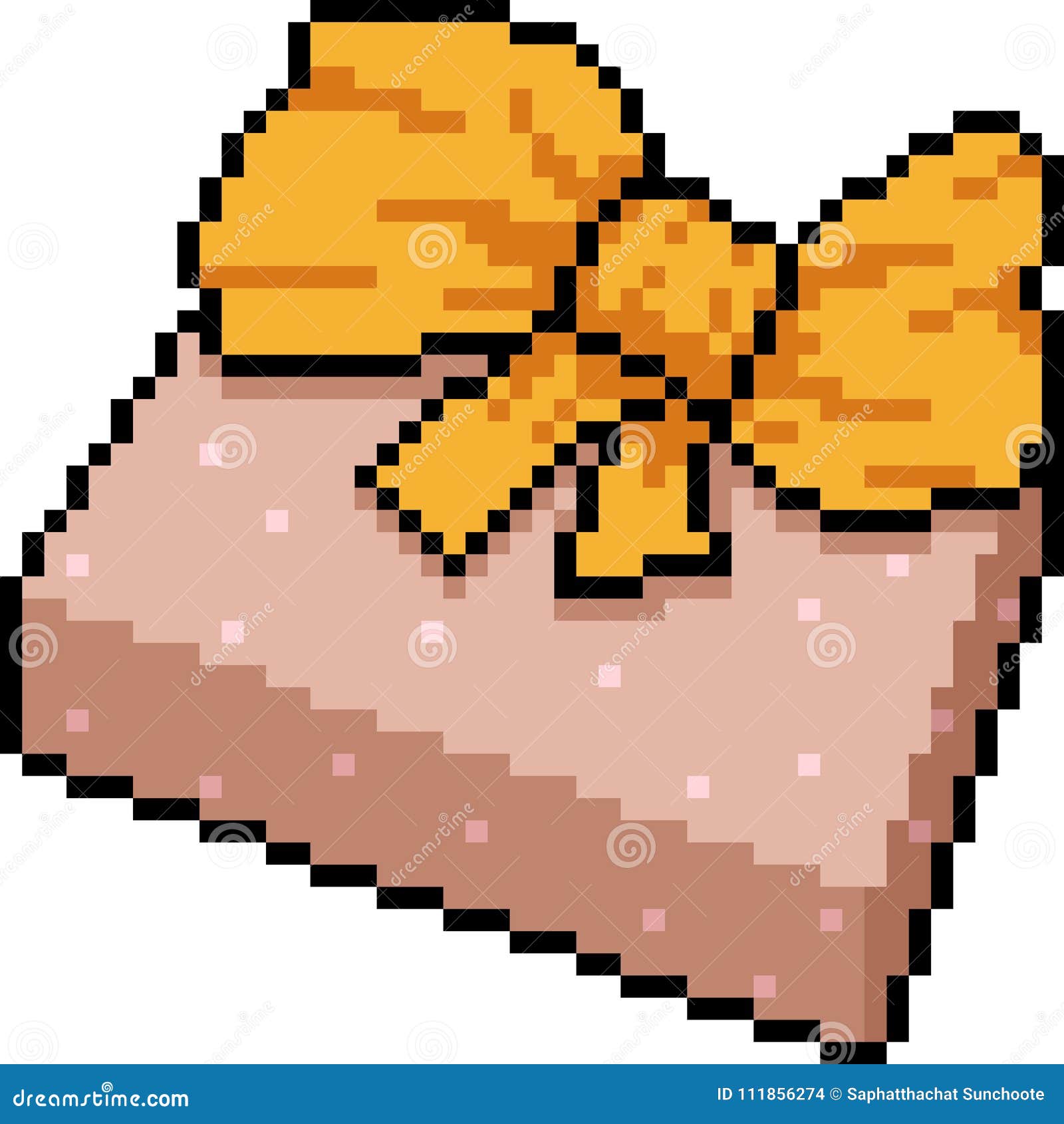 Vector pixel art gift box stock vector. Illustration of pixel - 111856274