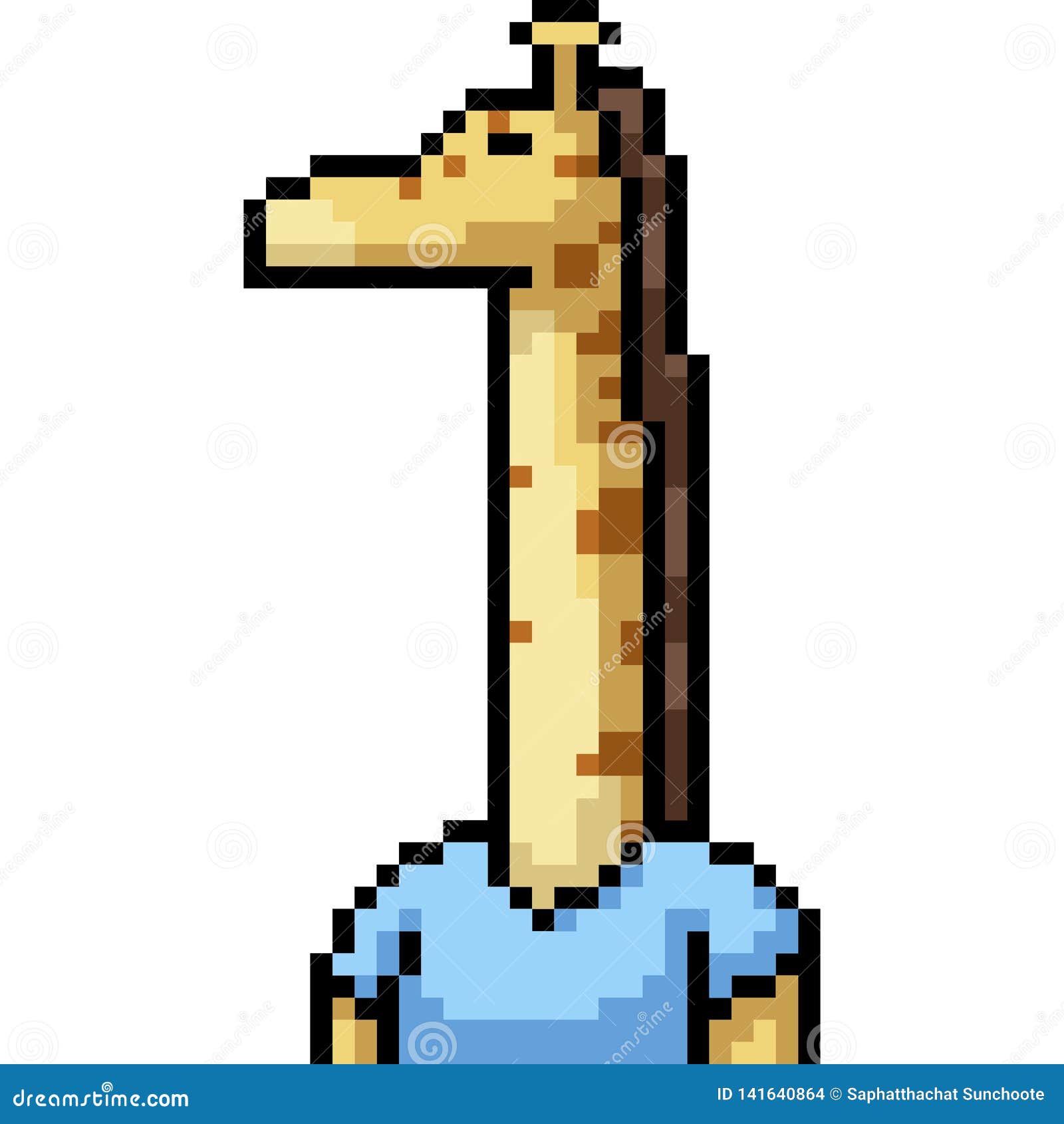 Vector Pixel Art Giraffe Tall Stock Vector - Illustration of white ...