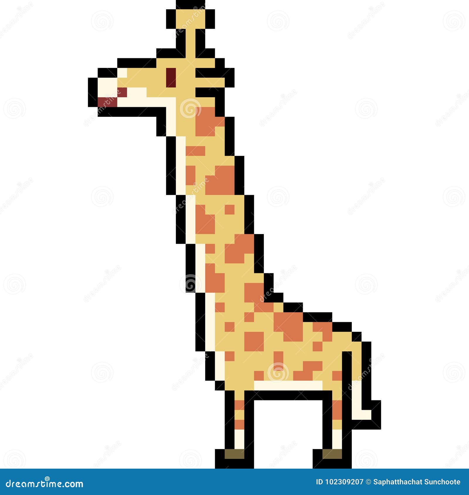 Pixel Giraffe On A Grass. Vector Illustration | CartoonDealer.com ...