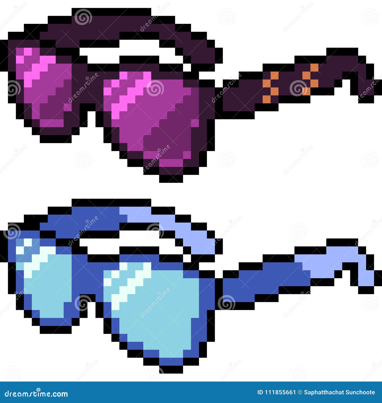 Vector pixel art glasses stock vector. Illustration of decoration ...