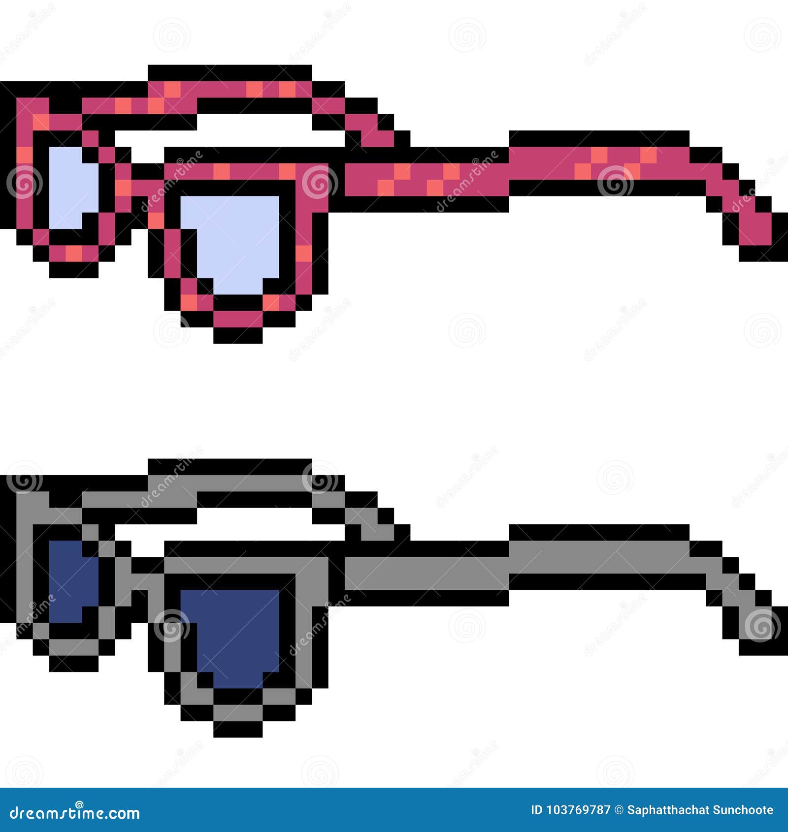 Vector pixel art glasses stock vector. Illustration of icon - 103769787