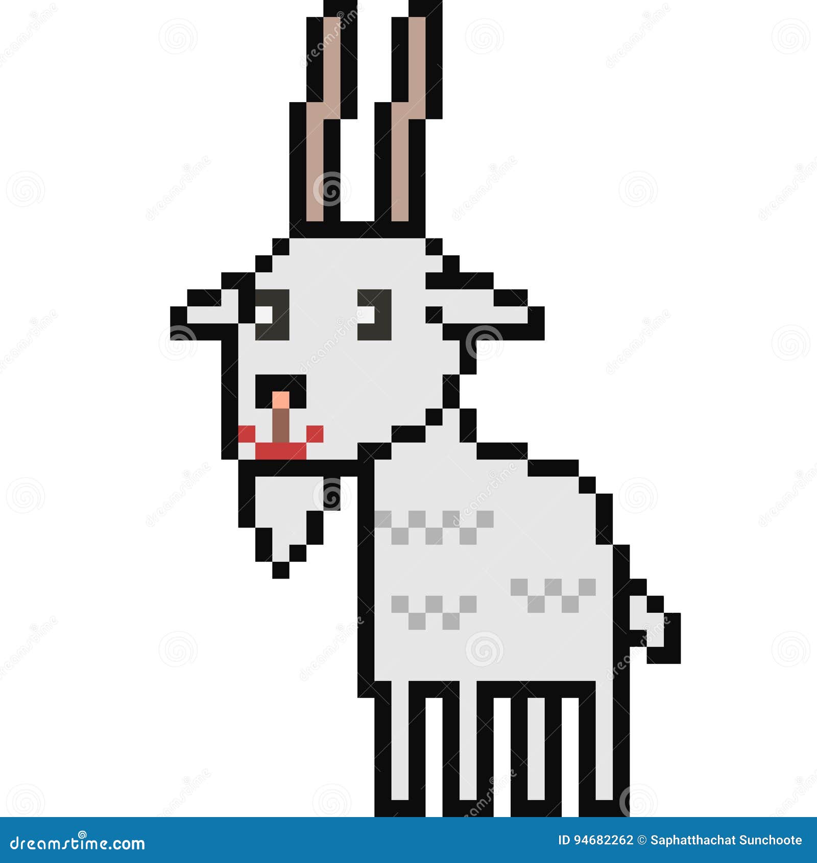 Vector pixel art goat stock vector. Illustration of design - 94682262