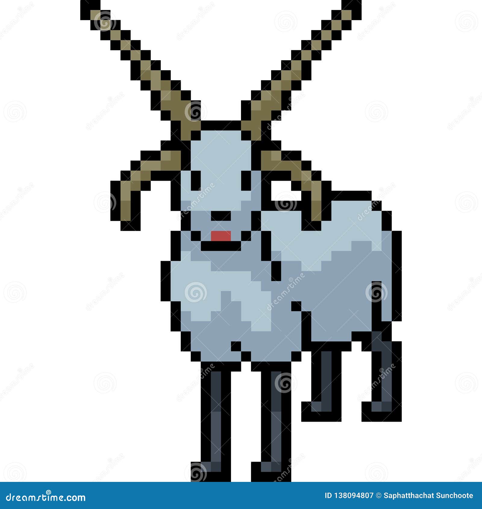 Vector pixel art goat stock vector. Illustration of animal - 138094807