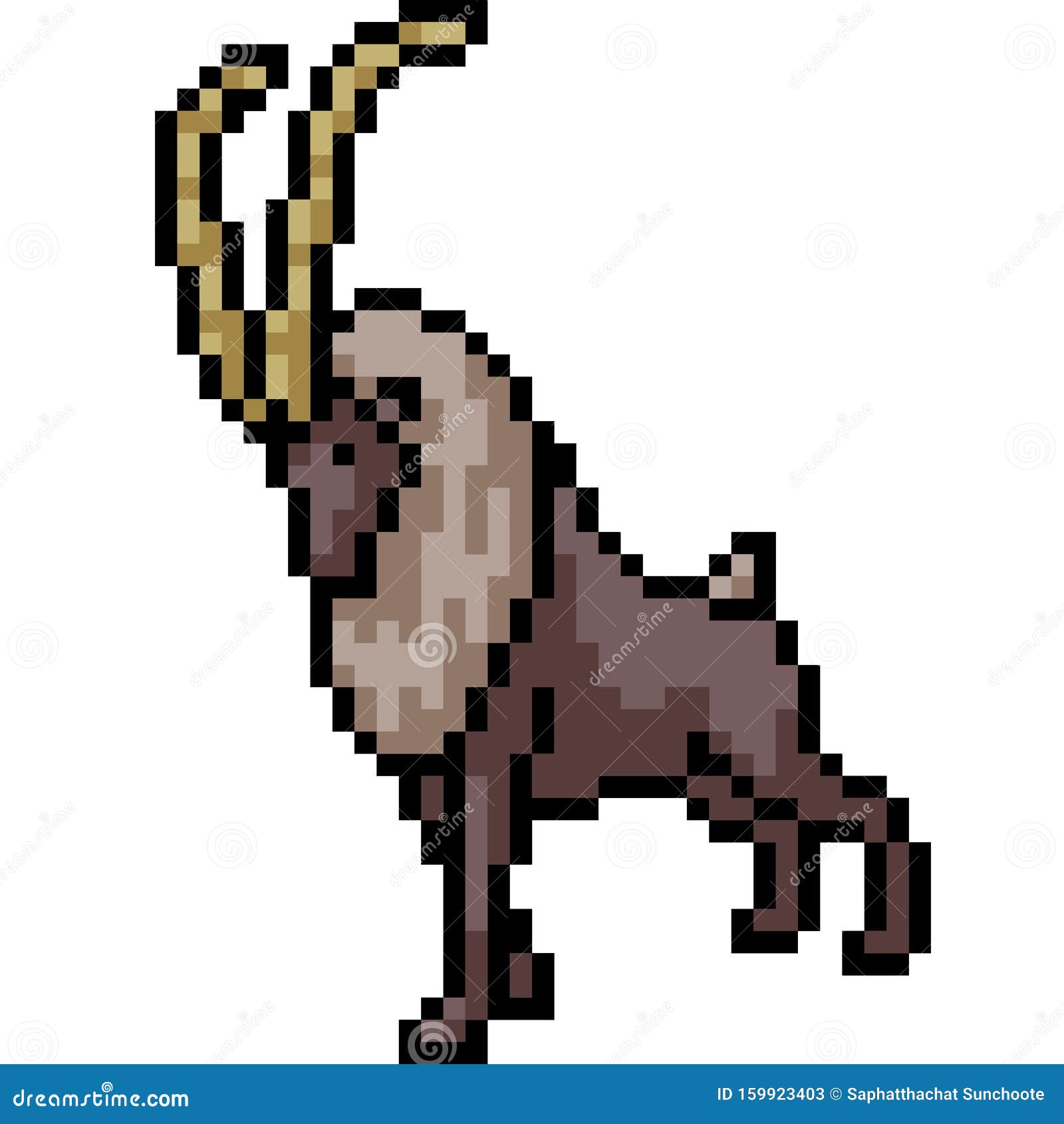 Vector pixel art goat stock vector. Illustration of animal - 159923403