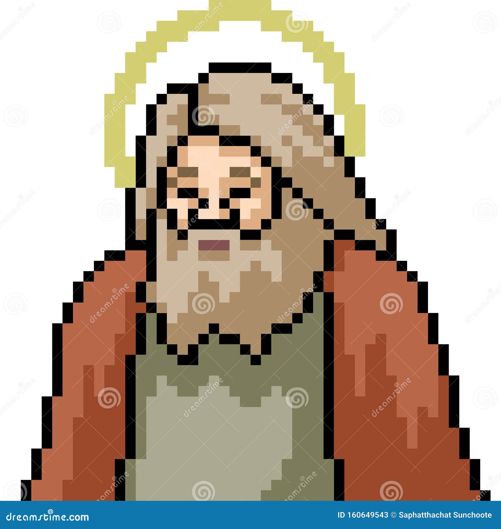 Vector pixel art god stock vector. Illustration of icon - 160649543