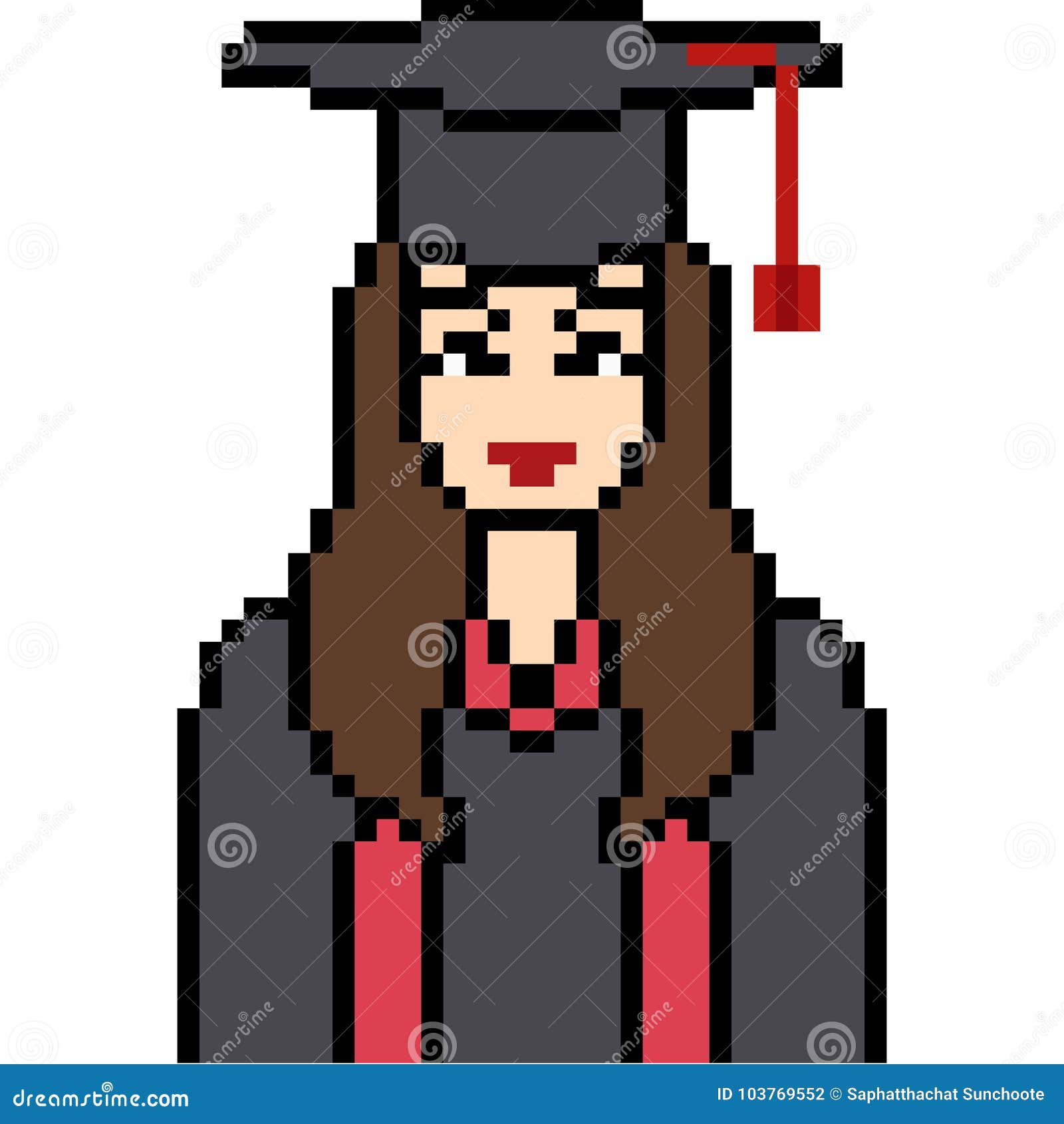 Vector Pixel Art Graduation Stock Vector - Illustration of cartoon ...