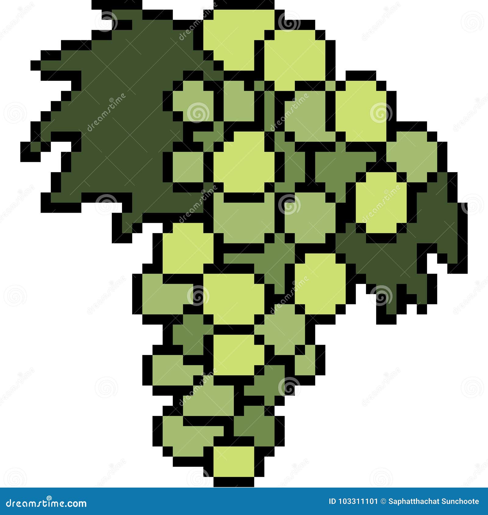 Vector pixel art grape stock vector. Illustration of fruit - 103311101