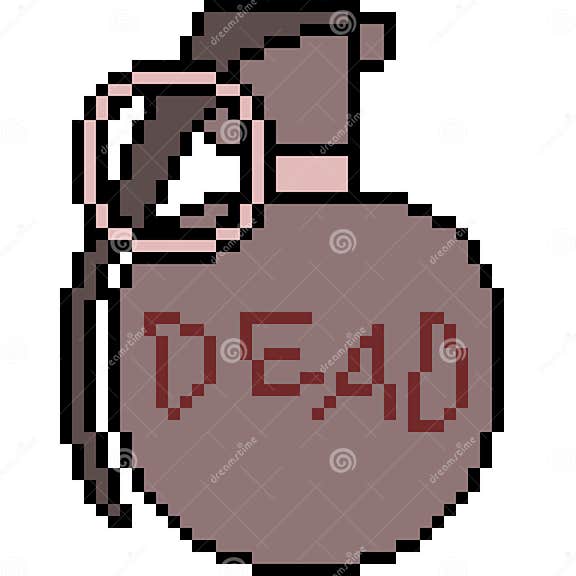 Vector pixel art grenade stock vector. Illustration of vector - 102310359