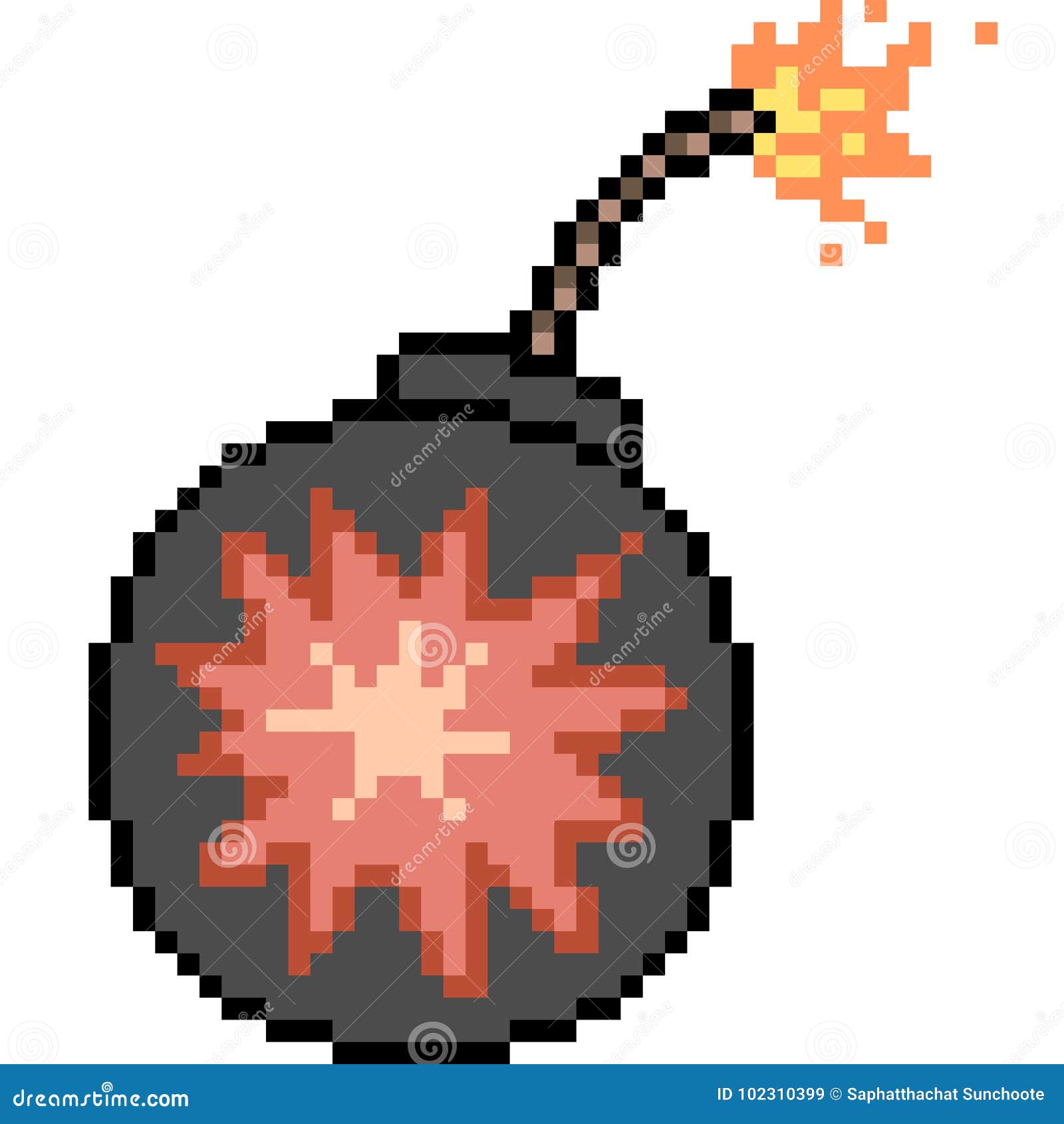 Vector pixel art grenade stock vector. Illustration of line - 102310399