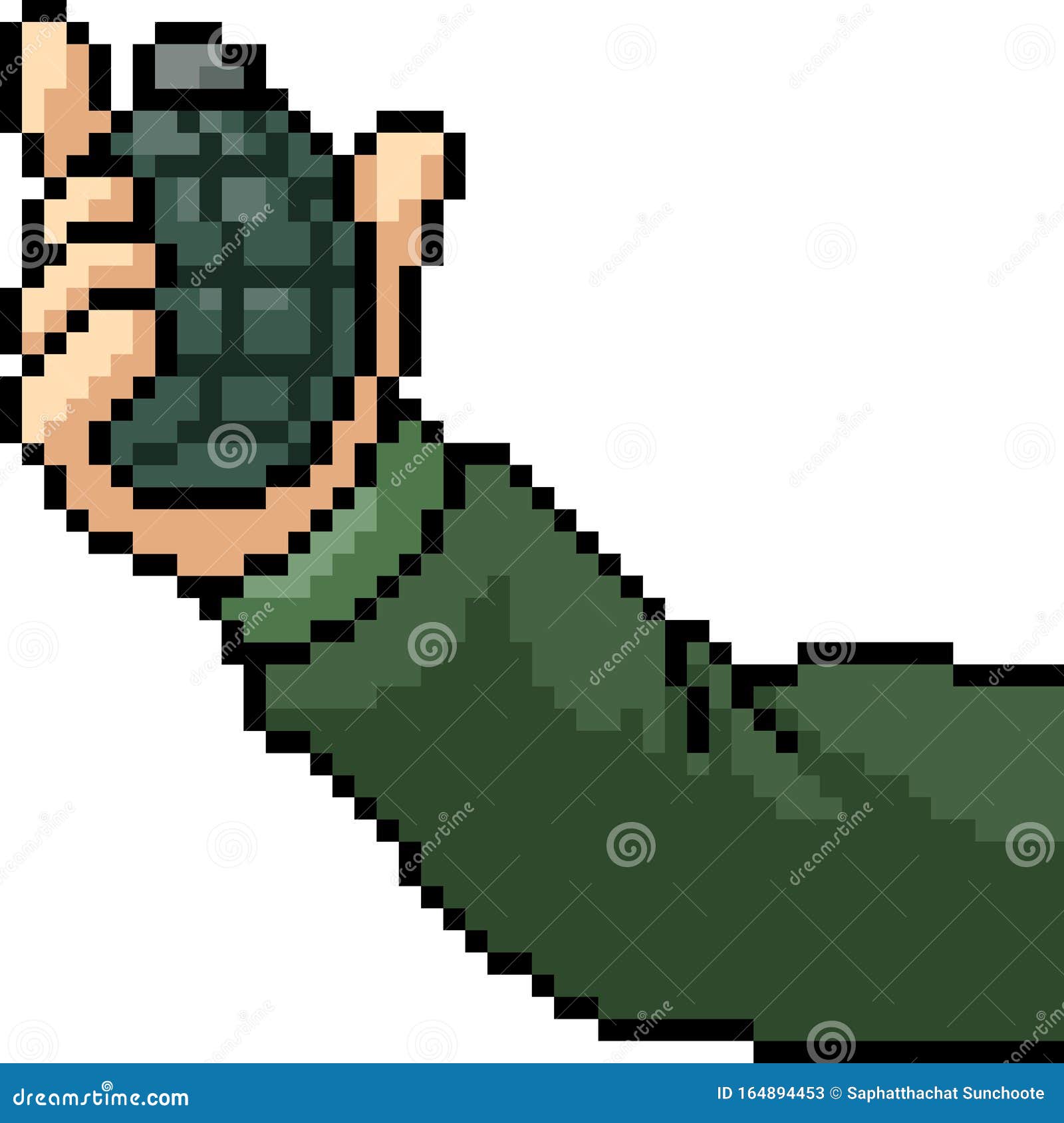 Vector Pixel Art Grenade Throw Stock Vector - Illustration of military ...
