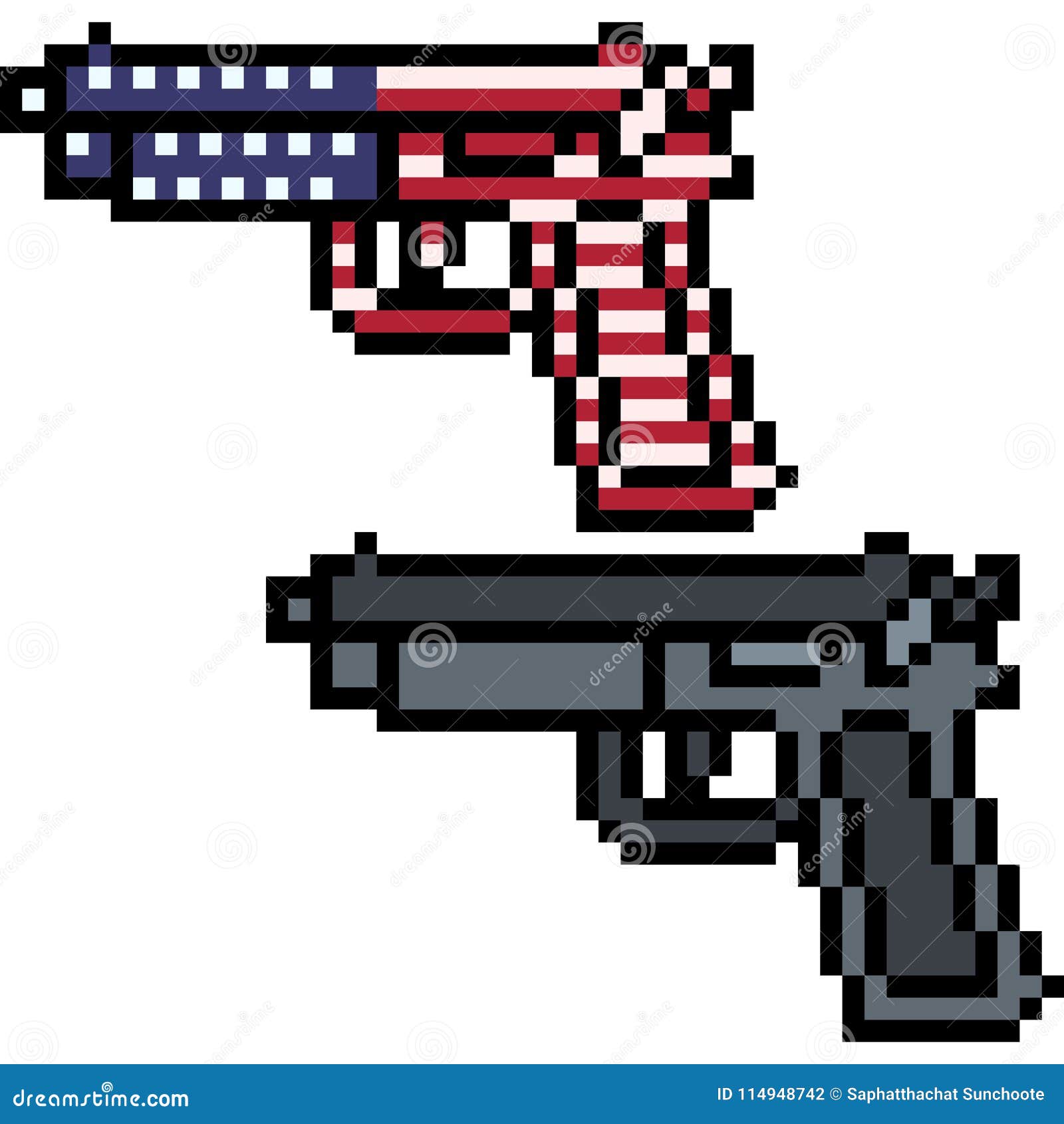 Vector Pixel Art Gun Control Stock Vector - Illustration of america ...