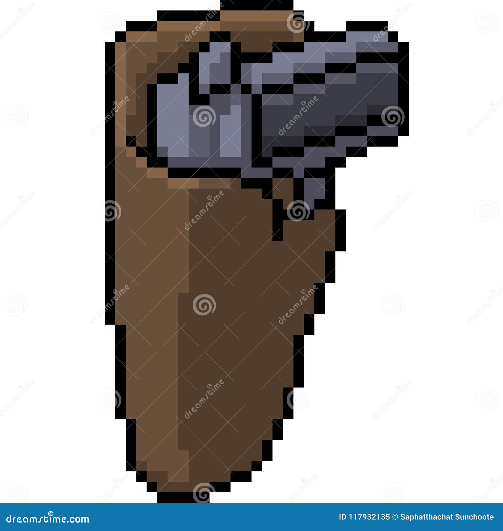 Vector pixel art gun stock vector. Illustration of police - 117932135