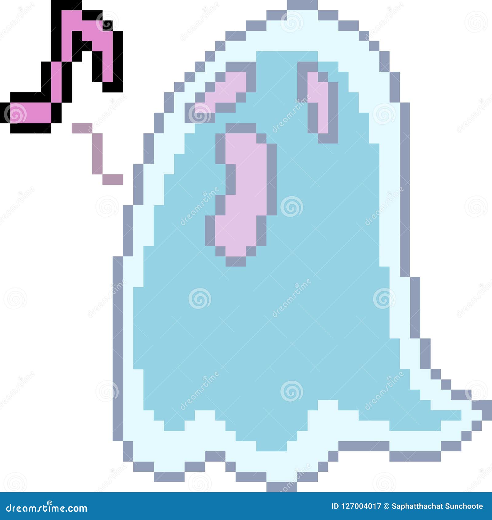 Vector Pixel Art Halloween Ghost Stock Vector - Illustration of head ...
