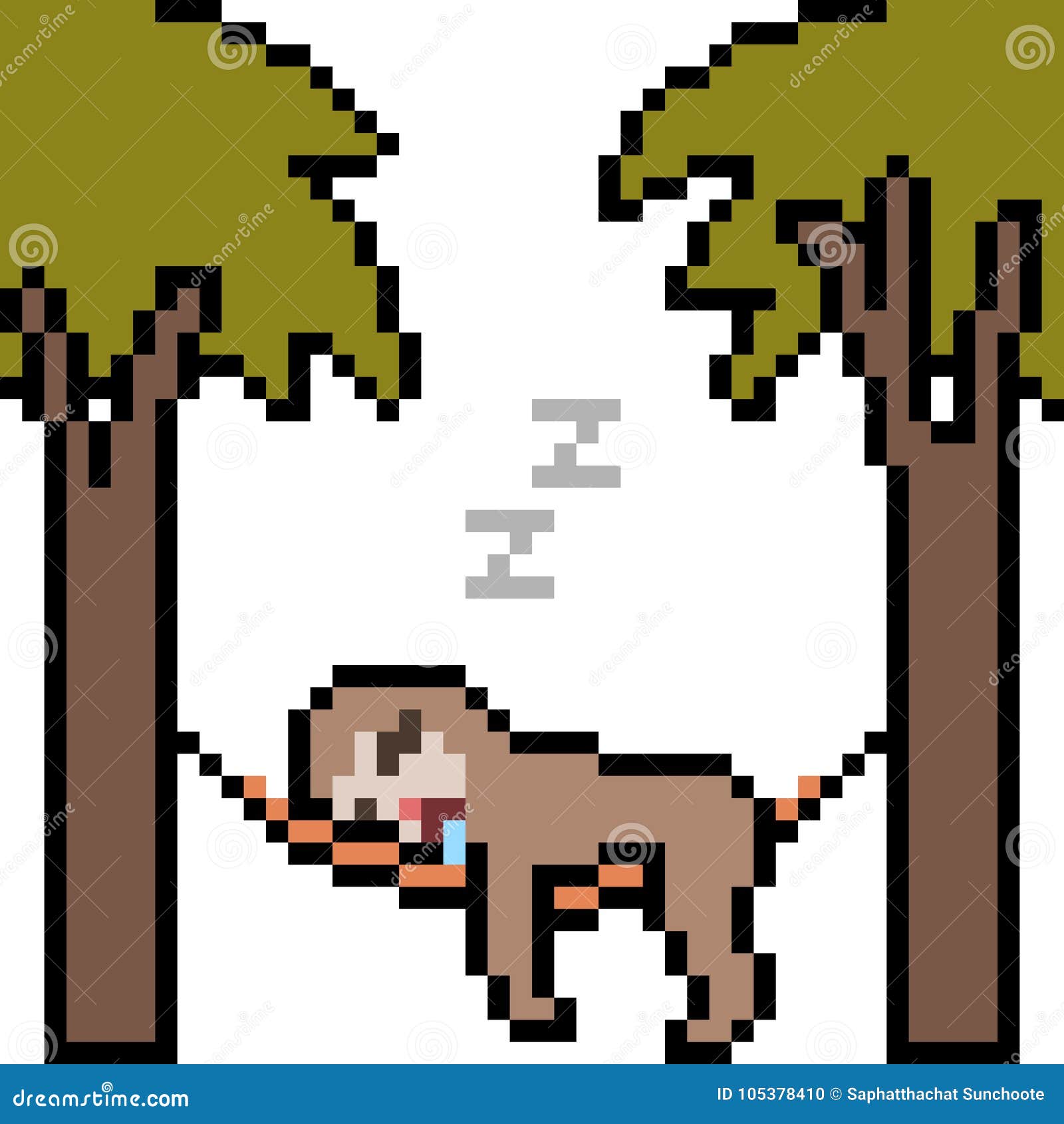 Vector Pixel Art Hammock Sleep Stock Vector - Illustration of lazy ...