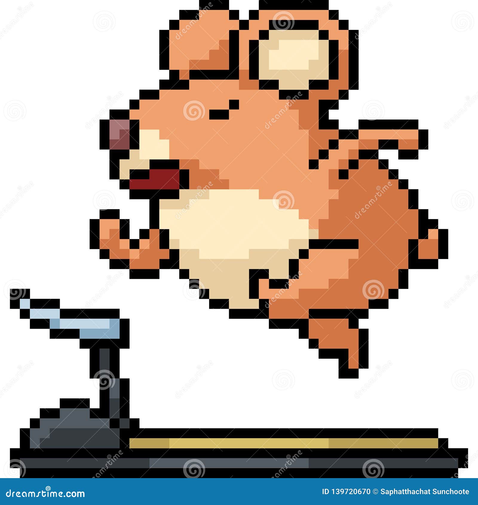 Vector Pixel Art Hamster Run Stock Vector - Illustration of hamster ...