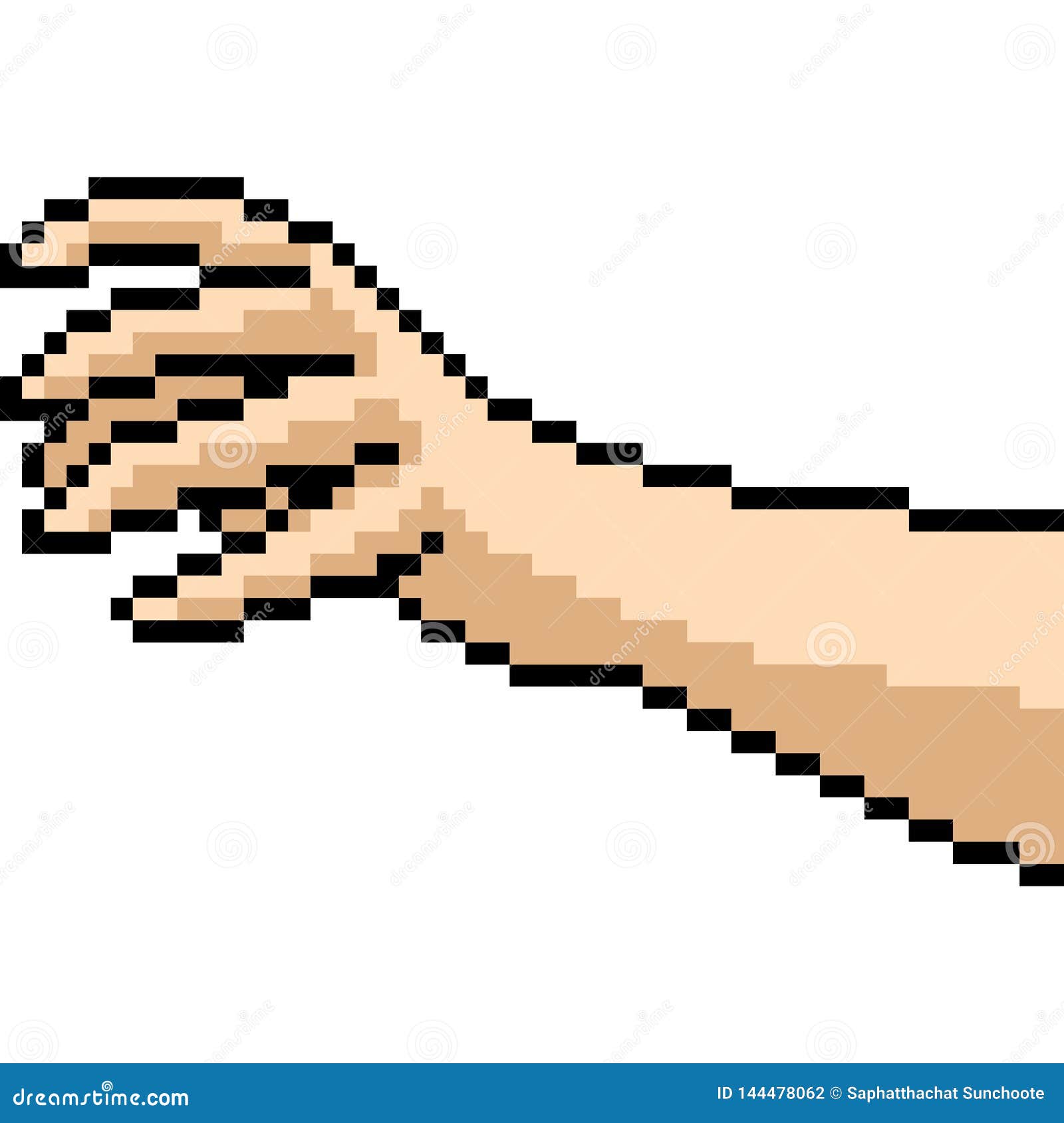 Vector Pixel Art Hand Gesture Stock Vector - Illustration of isolated ...