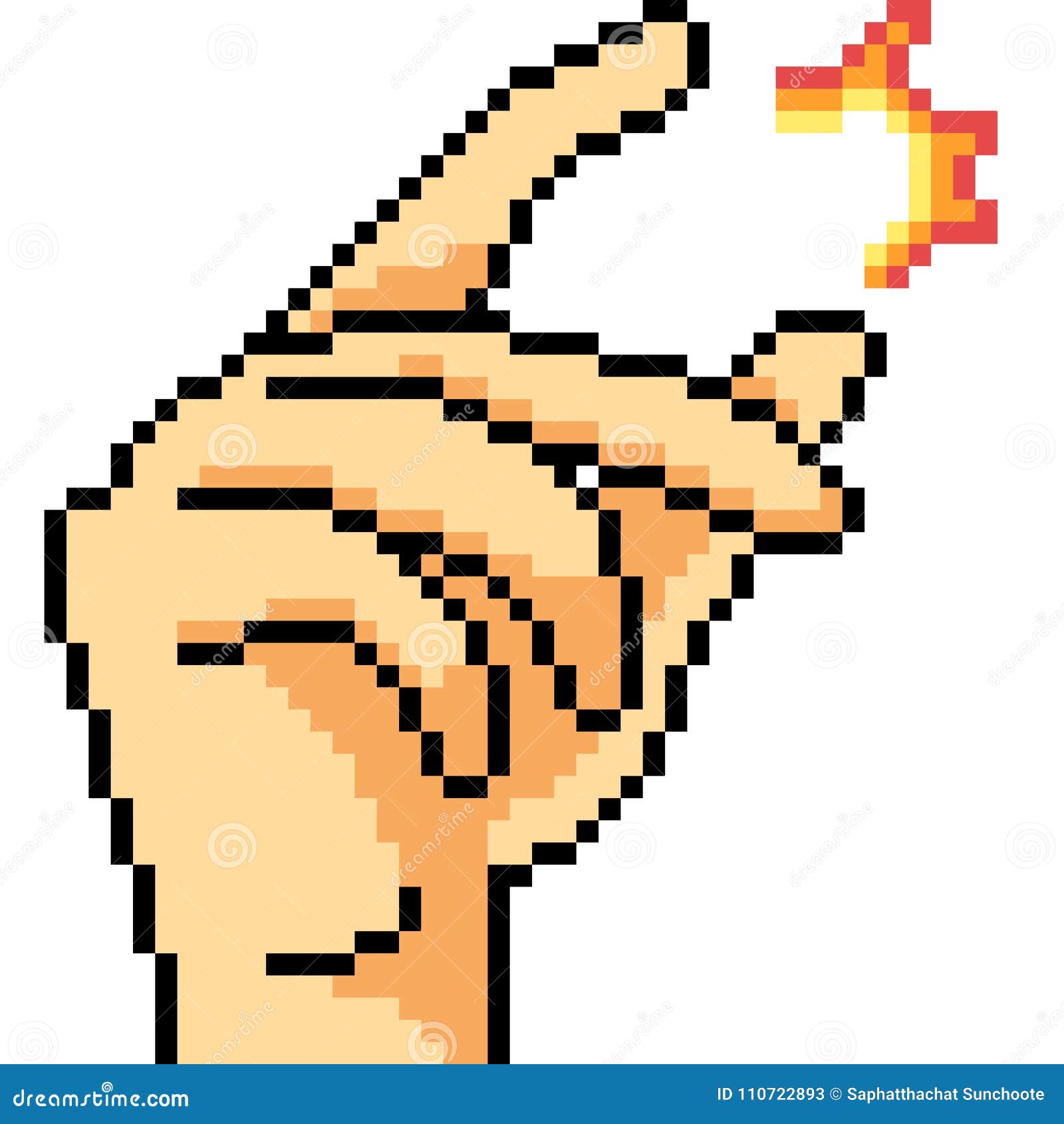 Vector Pixel Art Hand Gesture Stock Vector - Illustration of gesture ...