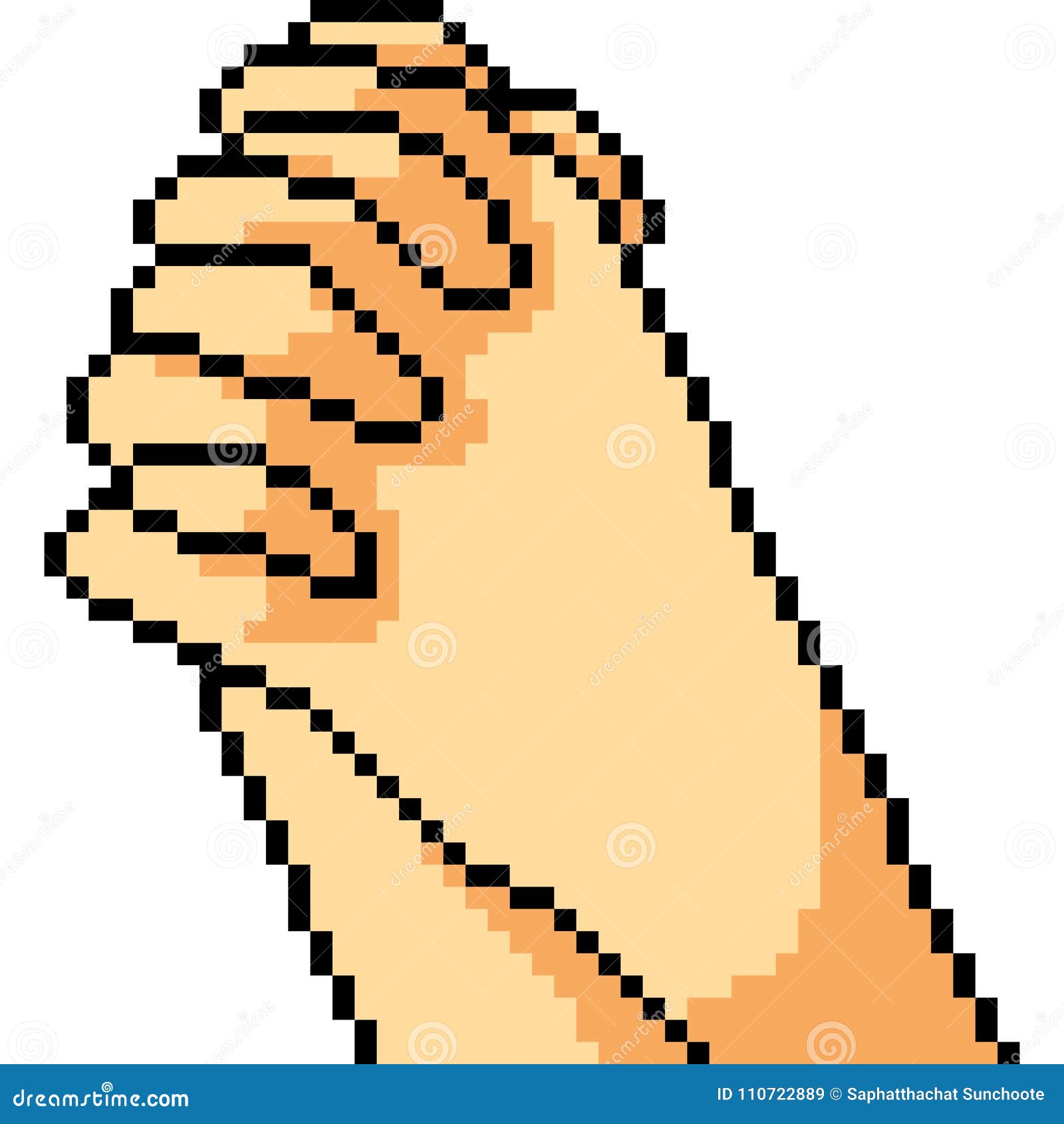 Vector Pixel Art Hand Gesture Pray Stock Vector - Illustration of ...