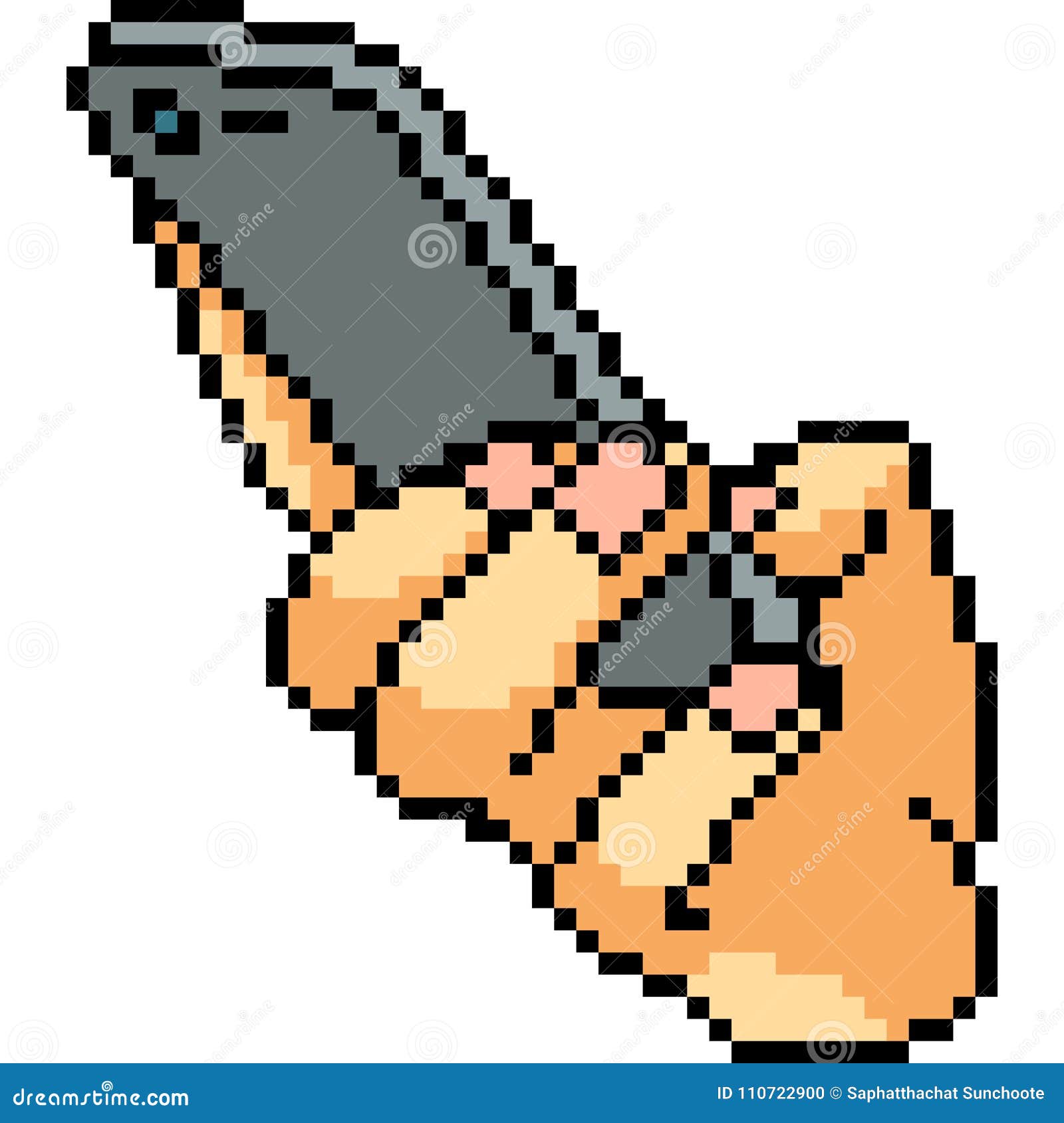 Vector Pixel Art Hand Hold Phone Stock Vector - Illustration of cute ...