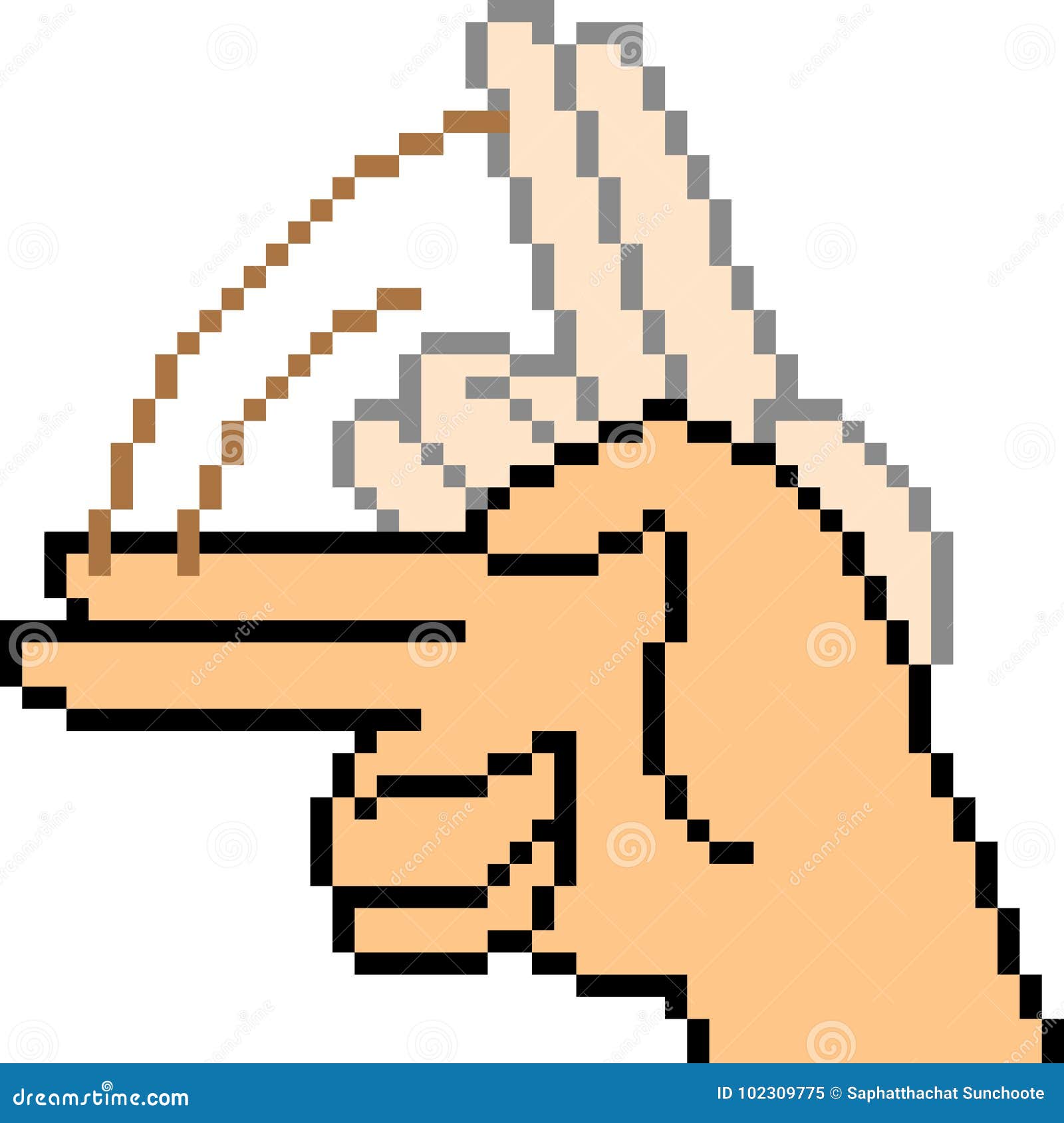 Vector Pixel Art Hand Sign Go Stock Vector - Illustration of icon ...