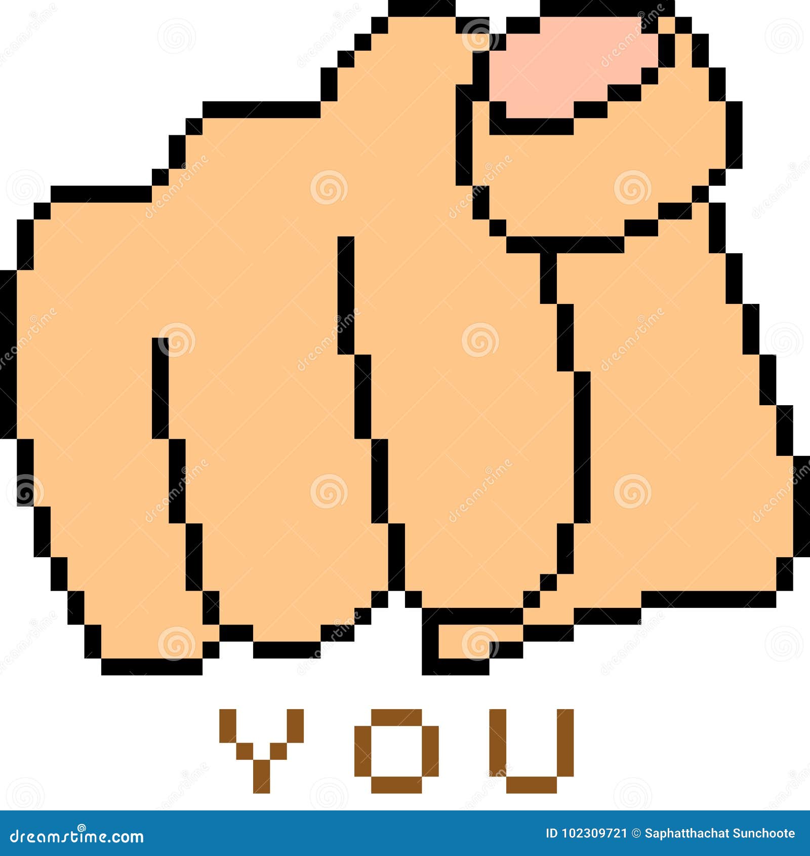 Vector pixel art hand sign stock vector. Illustration of gesture ...