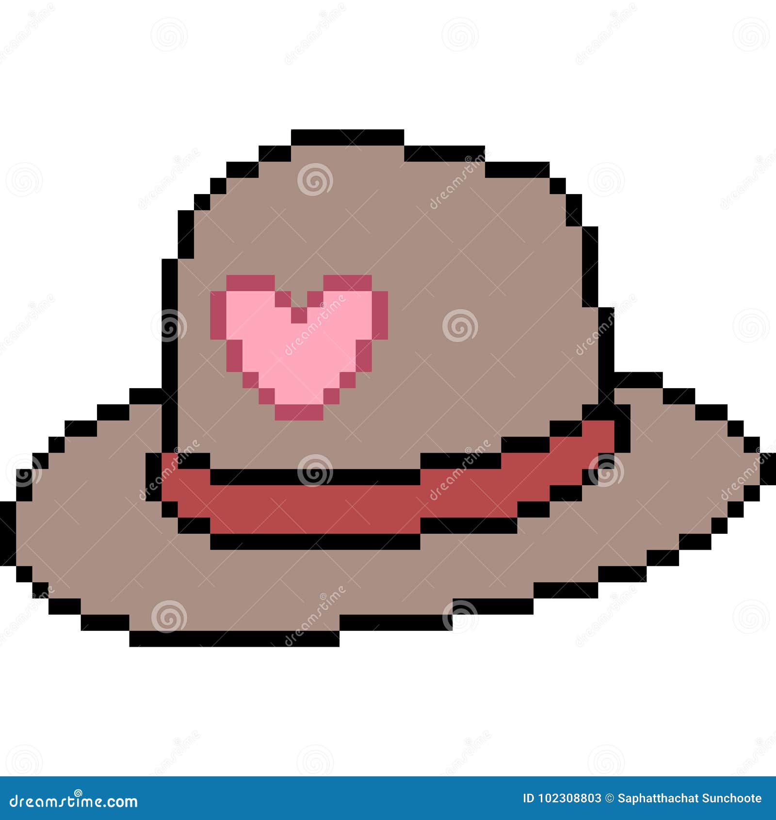 Vector pixel art hat stock vector. Illustration of isolated - 102308803