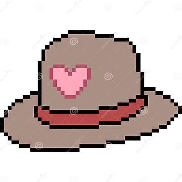 Vector pixel art hat stock vector. Illustration of isolated - 102308803